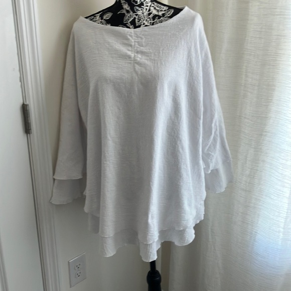 PETSCHE | Tops | Nwot Petsche Xl White Cotton Layered Top | Poshmark